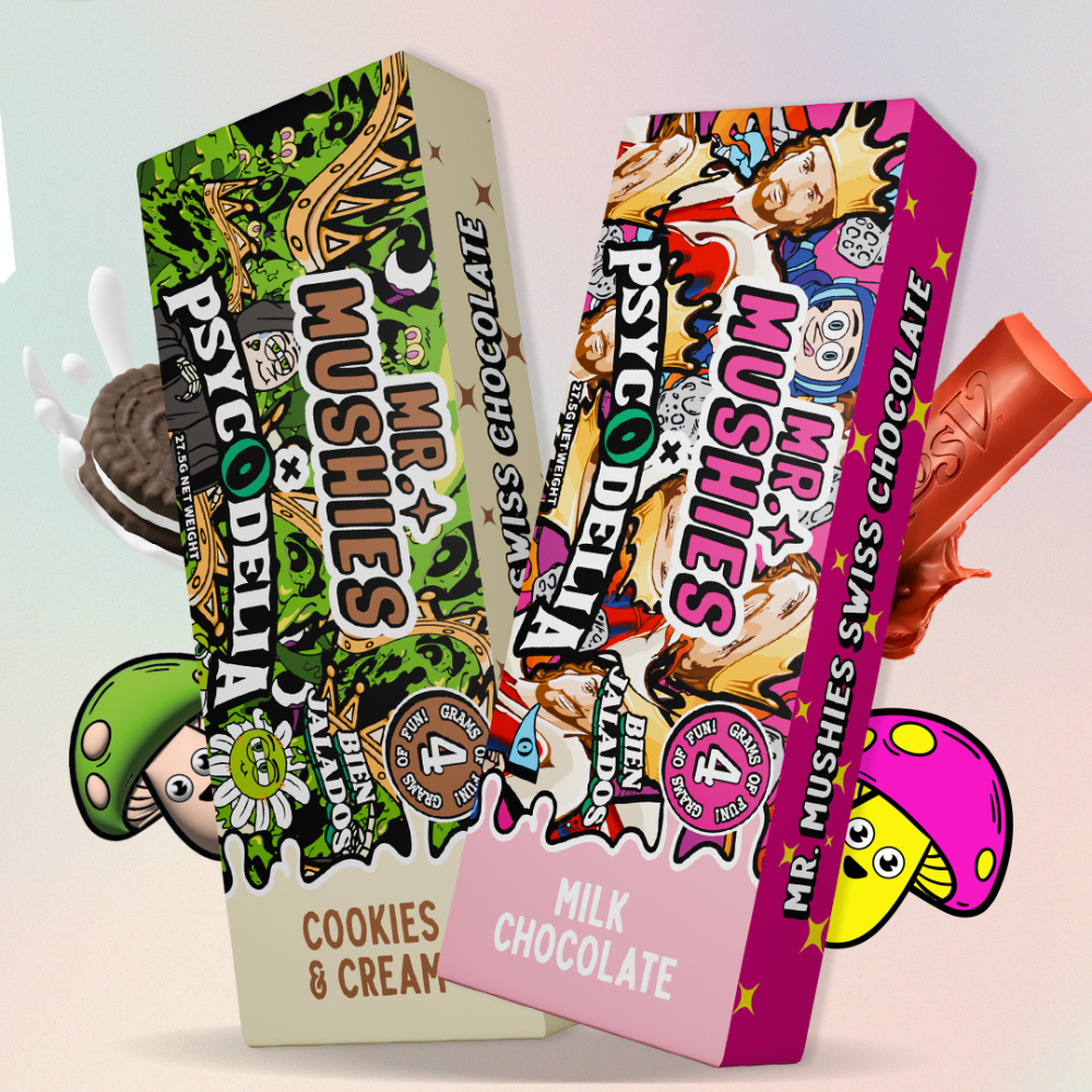 MR MUSHIES X PSYCODELIA – PREMIUM MUSHROOM CHOCOLATE 4G – Psycodelia